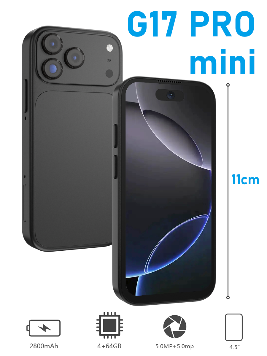 Мини смартфон,4ГБ/64ГБ, 4,5 дюйма,2800мАч, Эксклюзивные подарки для детей, Для детей, черное