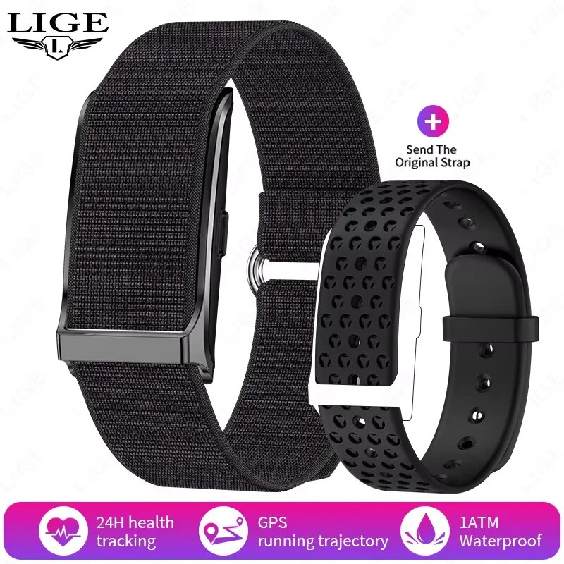 LIGE 2025 Smart Band Watch black
