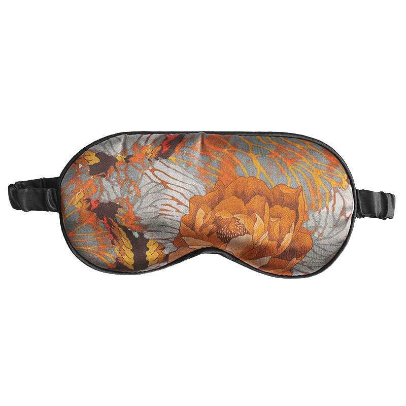 Маска для сна на глаза с цветочным принтом в винтажном китайском стиле, шелковая маска для сна в ретро-китайском стиле, повязка на глаза с цифровой печатью для сна, дышащая повязка для сна, офиса или путешествий