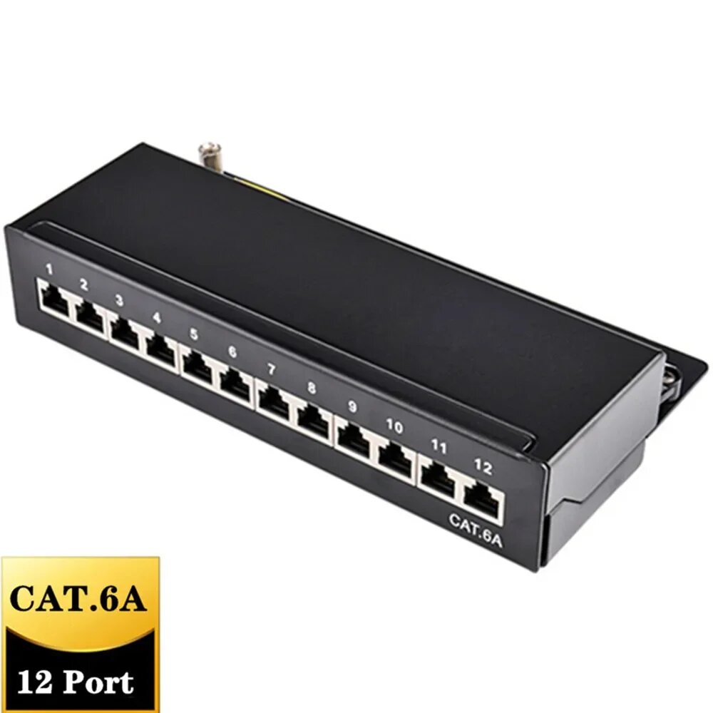 Коммутатор Cat6A 12 Port, черный