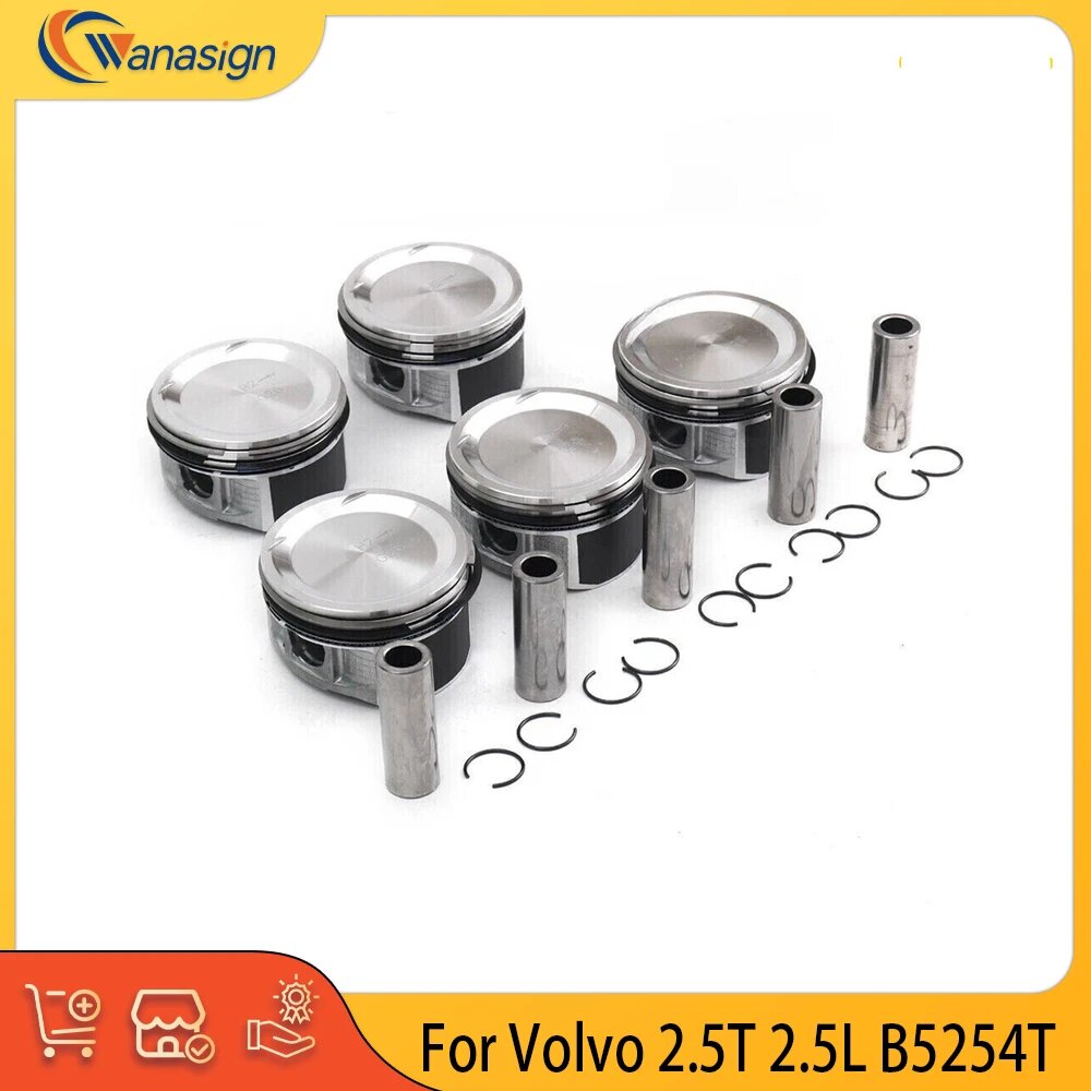STD Oversize 0,5 Комплект поршней и колец двигателя подходит для 2,5 L T L5 GAS B5254T для Volvo S40 S60 S80 C30 C70 XC90 2.5T 2.5L 30731508 Oversize 0.5
