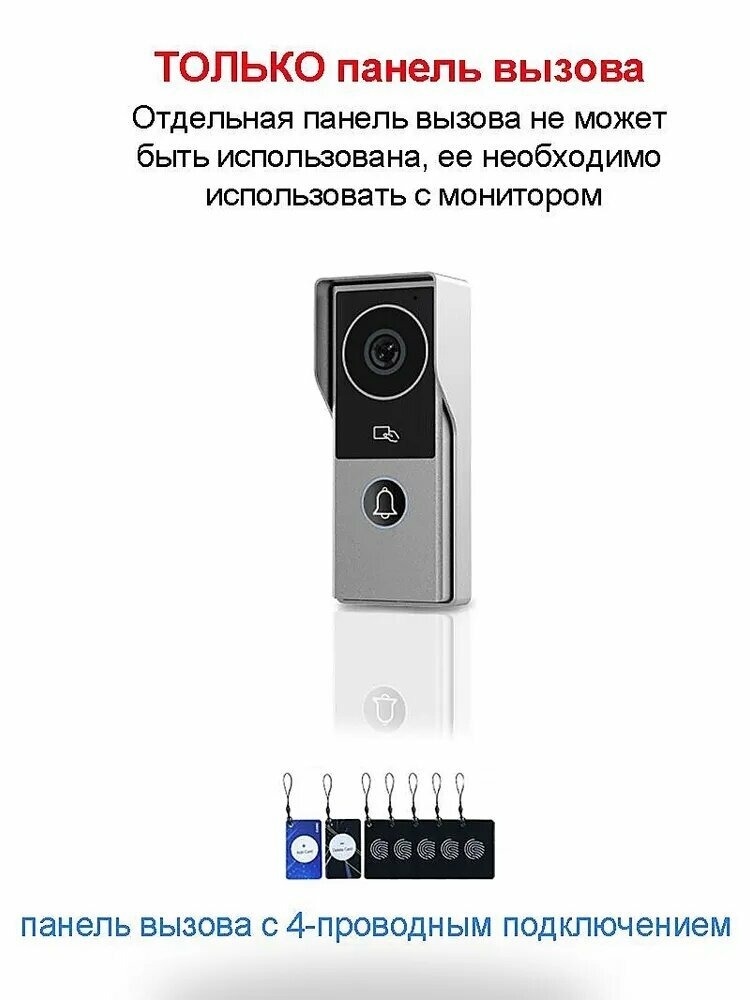 Панель вызова 4-линейная с камерой Full HD 1080p, RFID, ночное видение, IP65