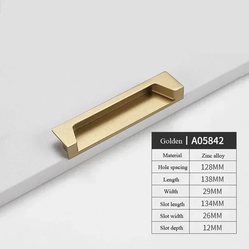 Ручка для шкафа Golden, цинковый сплав, 128мм