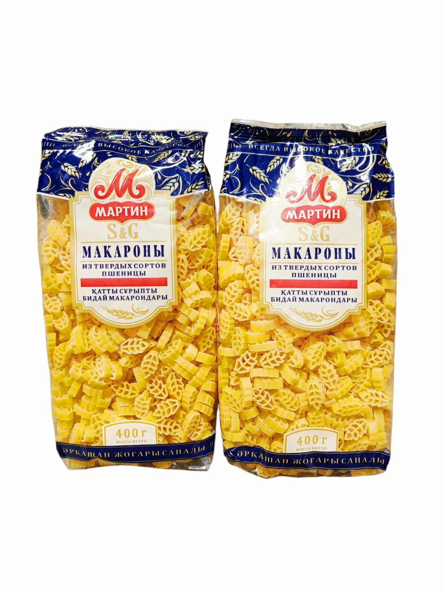 Макаронные изделия "Мартин" Листики, из твердых сортов, безглютеновые, 2 шт. по 400г