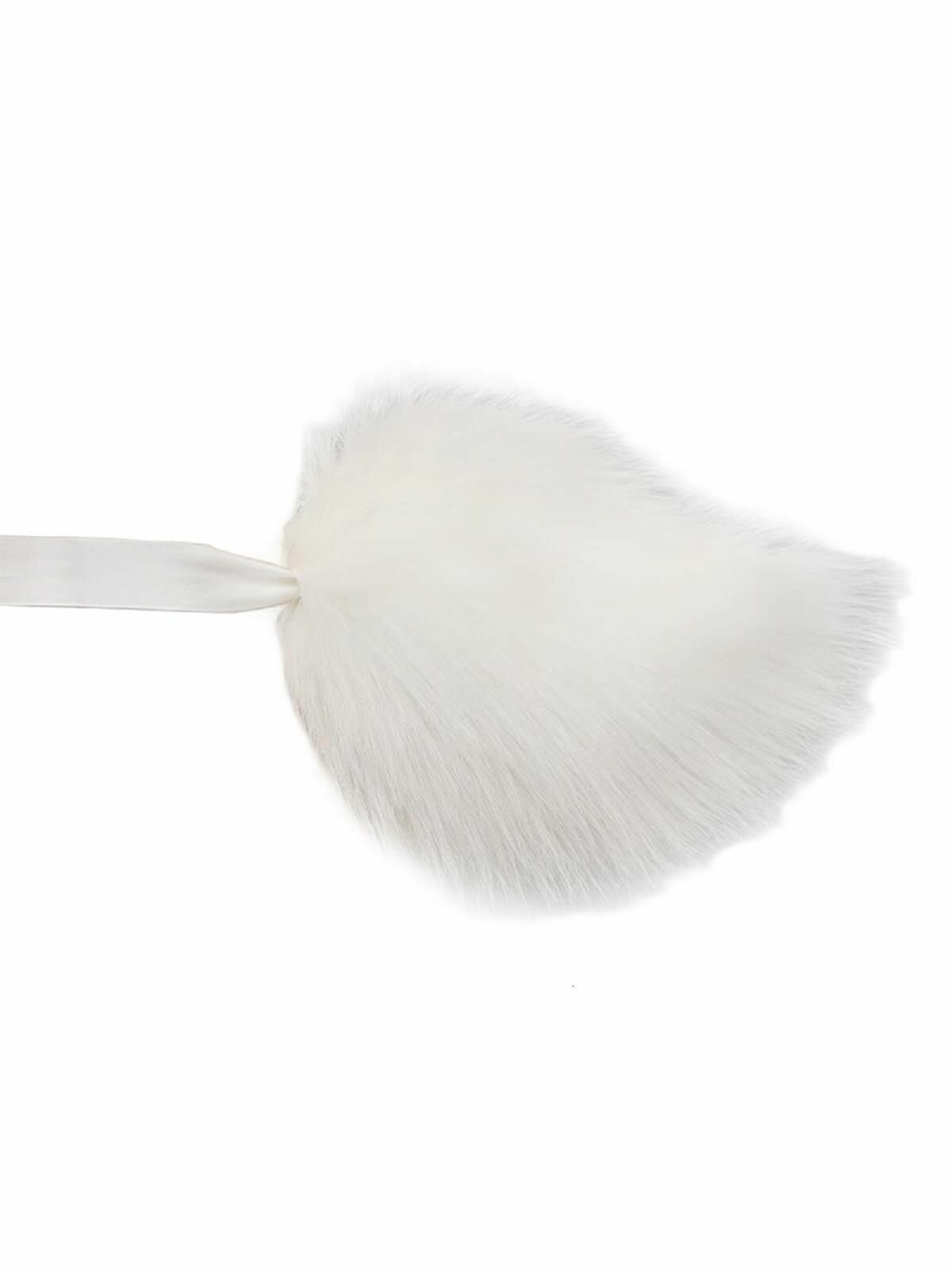 Ободок с ушками и хвостом из искусственного меха для костюма кролика на Хэллоуин, Хвост кролика белый