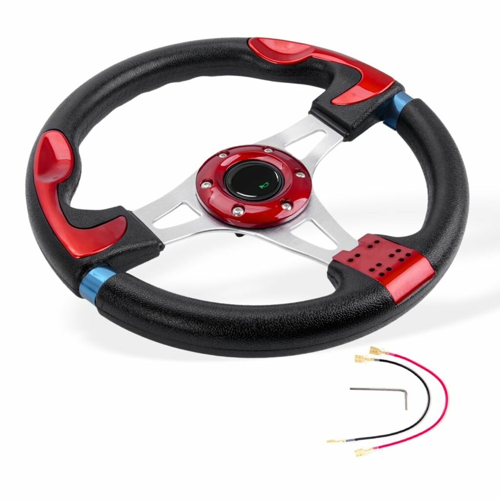 13-дюймовый руль из ПУ, красный