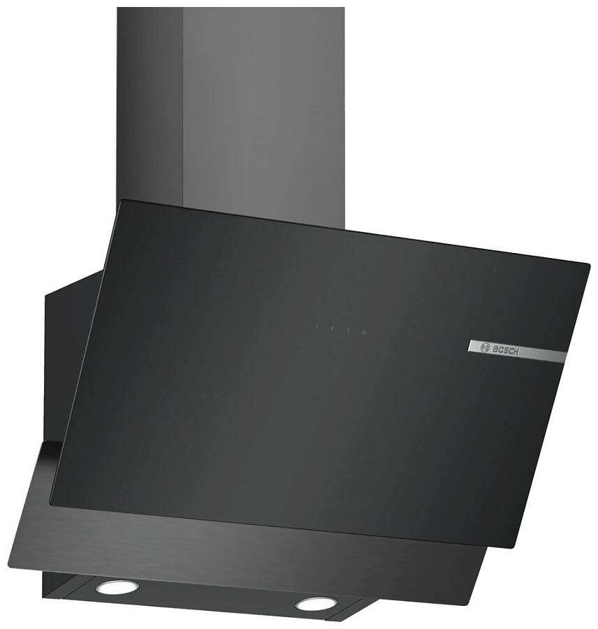 Вытяжка BOSCH DWK65AD30R Serie 4, черная нержавеющая сталь, 60 см, 616 куб. м.