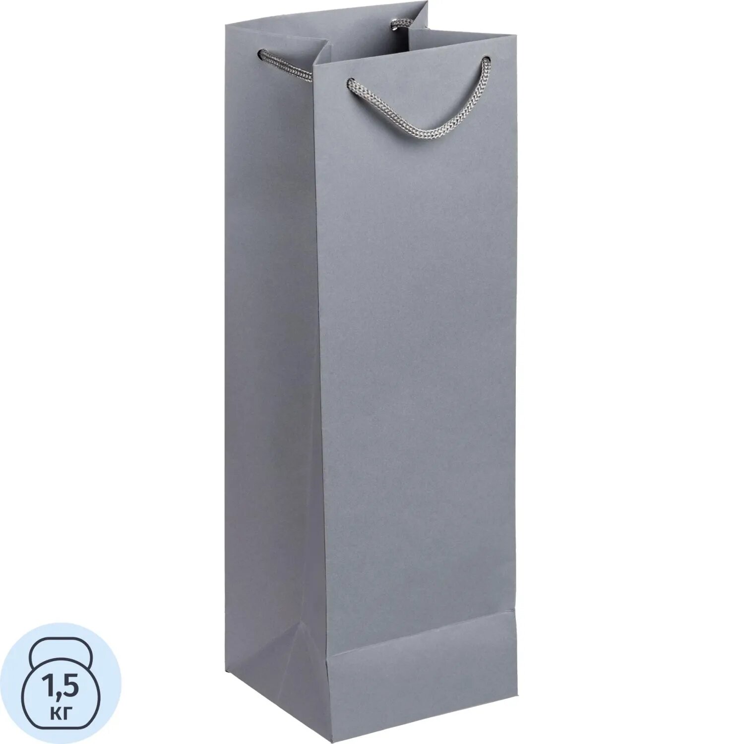 Пакет подарочный бумажный под бутылку Vindemia, серый,75556.10