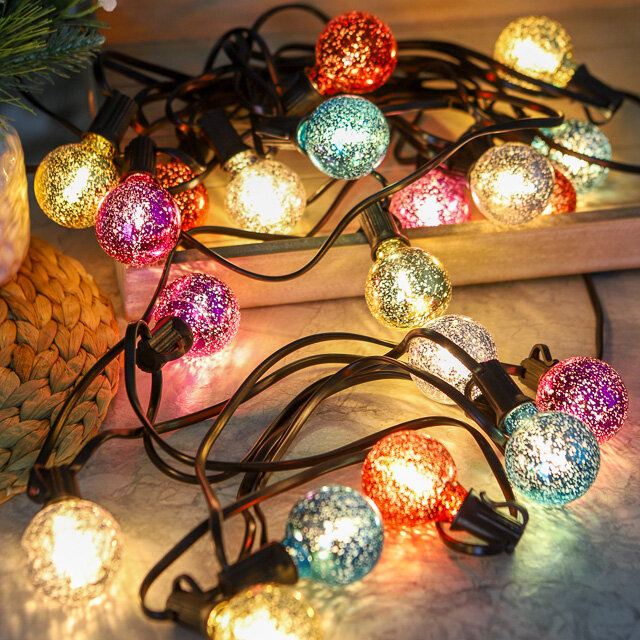 Гирлянда из лампочек Light Mood 6 м, 20 теплых белых LED ламп, черный ПВХ, коннектор, IP44, Winter Deco, 1001353