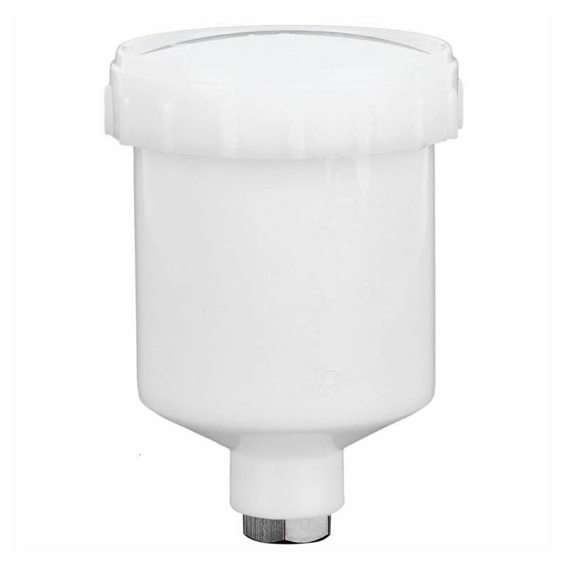 Пластиковый бачок распылителя краски 125мл 250мл с резьбовым соединителем для подачи воздуха, - 125ml