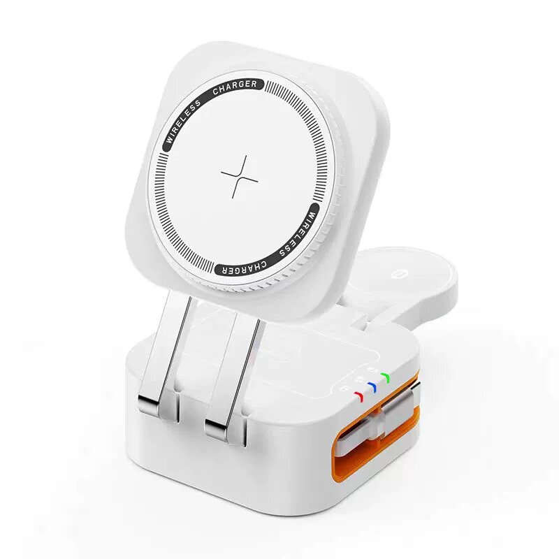 Магнитное складное беспроводное зарядное устройство Magsafe «три в одном» подходит для iPhone 16 Pro Max, Apple Watch