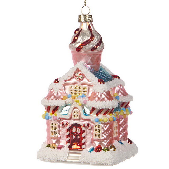 Стеклянная елочная игрушка Пряничный Домик - Maison du Sucre 14 см, подвеска, Goodwill, YA92454