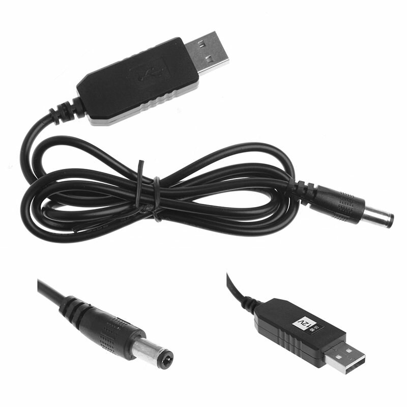 Повышающий кабель USB5V - 5.5x2.1 мм DC12V 1 метр