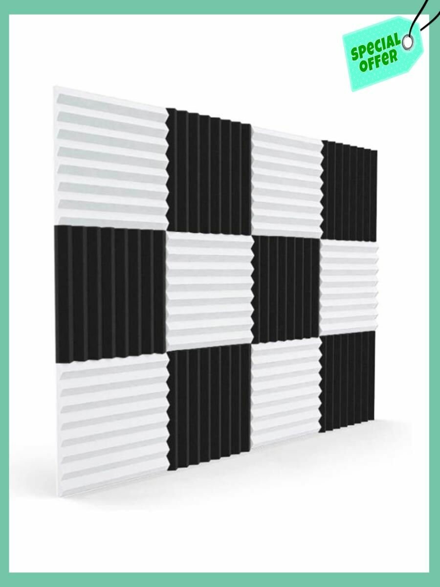 12 шт. Акустическая пенопластовая плита, звукоизоляционные клинья, звукоизоляционная прокладка, совместим с студийной потолочной игровой комнаты, 2,5x30x30 см