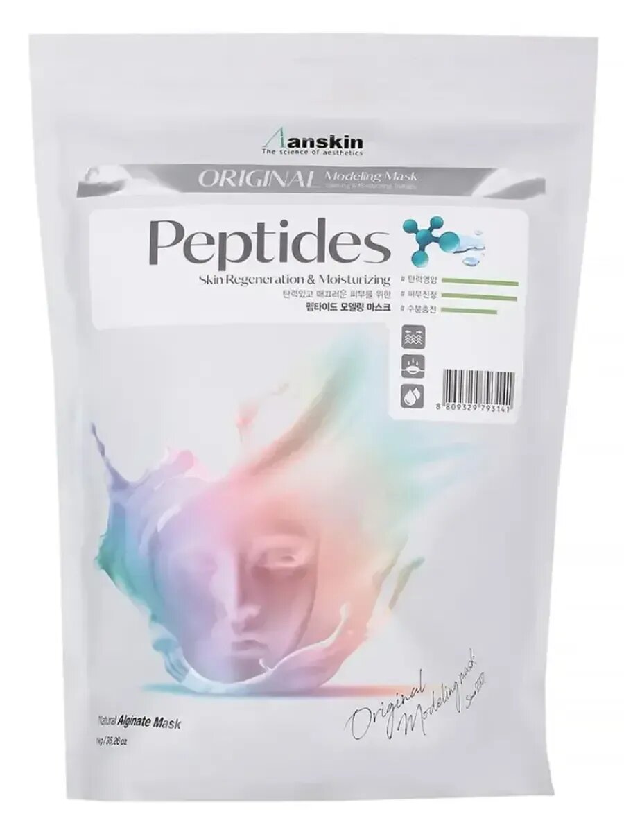 Маска Anskin Альгинатные маски Original Peptide Modeling Mask, Маска для лица альгинатная с пептидами, 1000 г