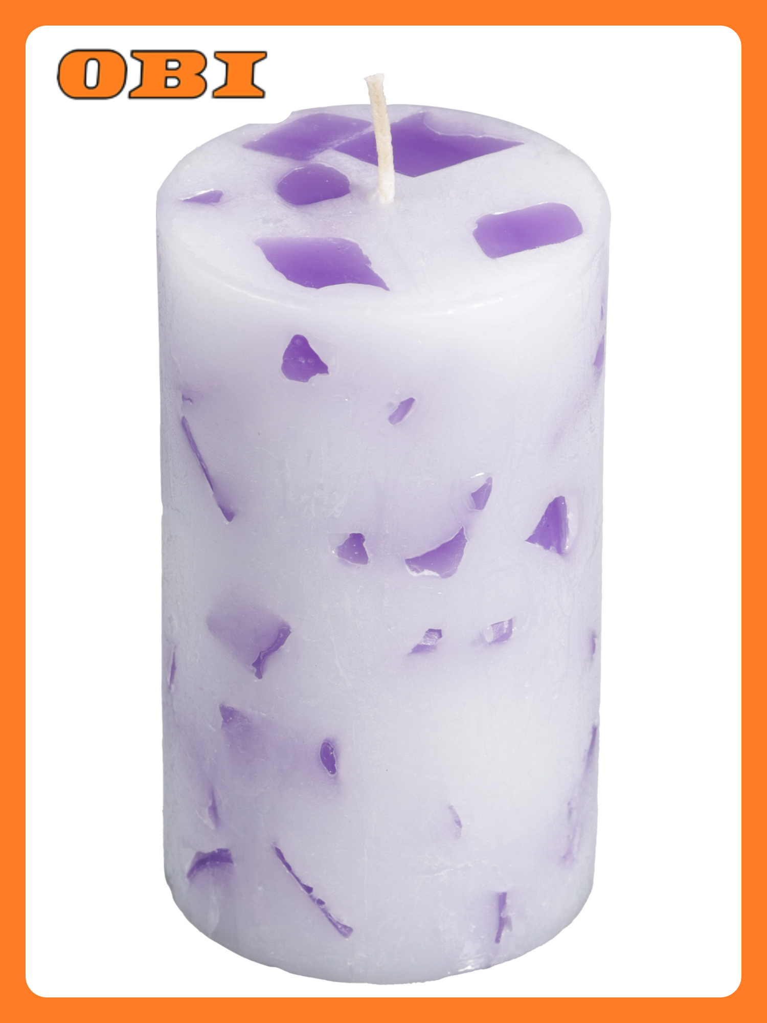 Свеча Home Interiors "Меланж Лаванда", цилиндрическая, 7x13 см, аромат лаванды, фиолетовая