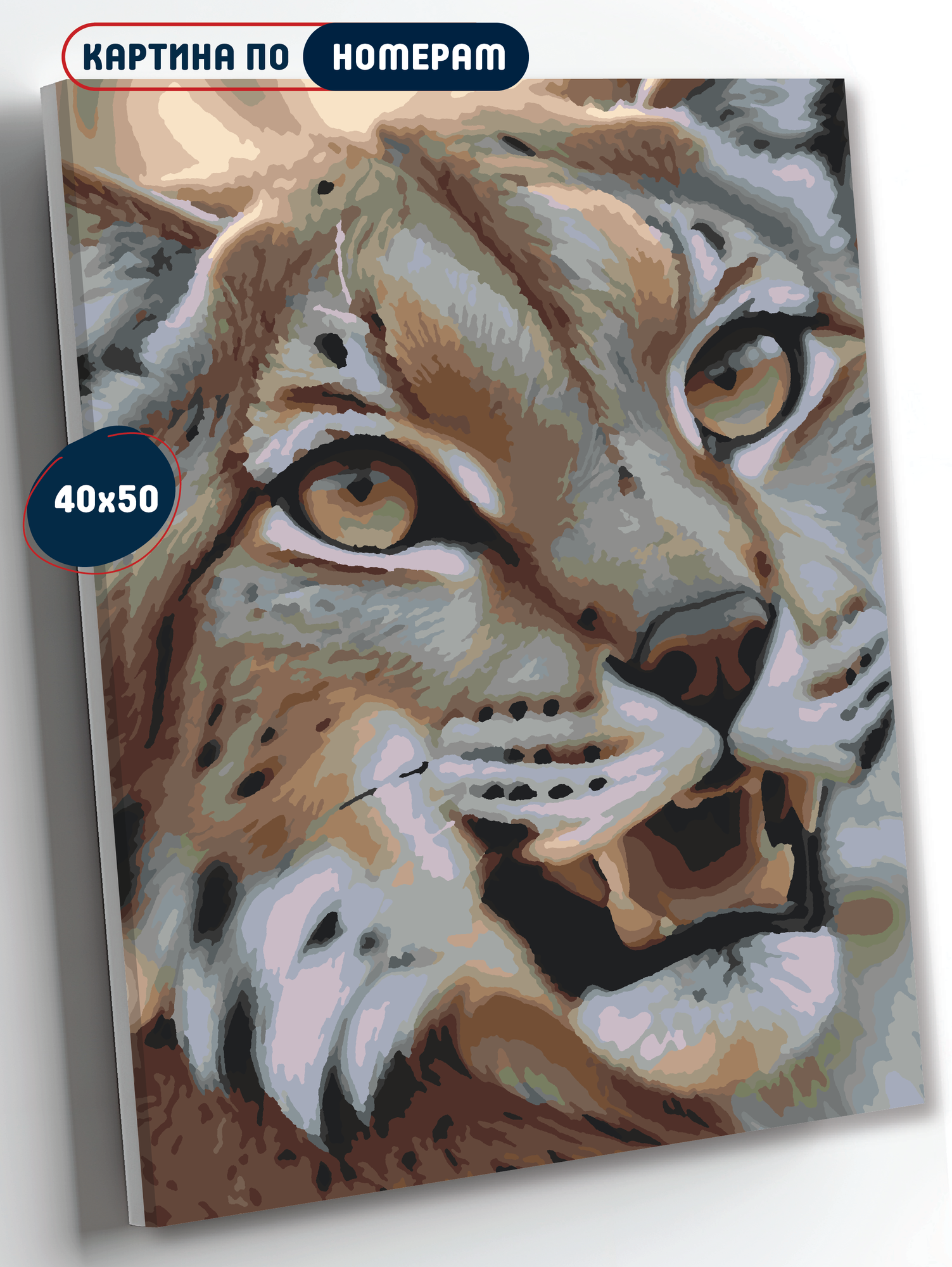 Картина по номерам "Рысь", Холст на подрамнике 40х50, набор для рисования