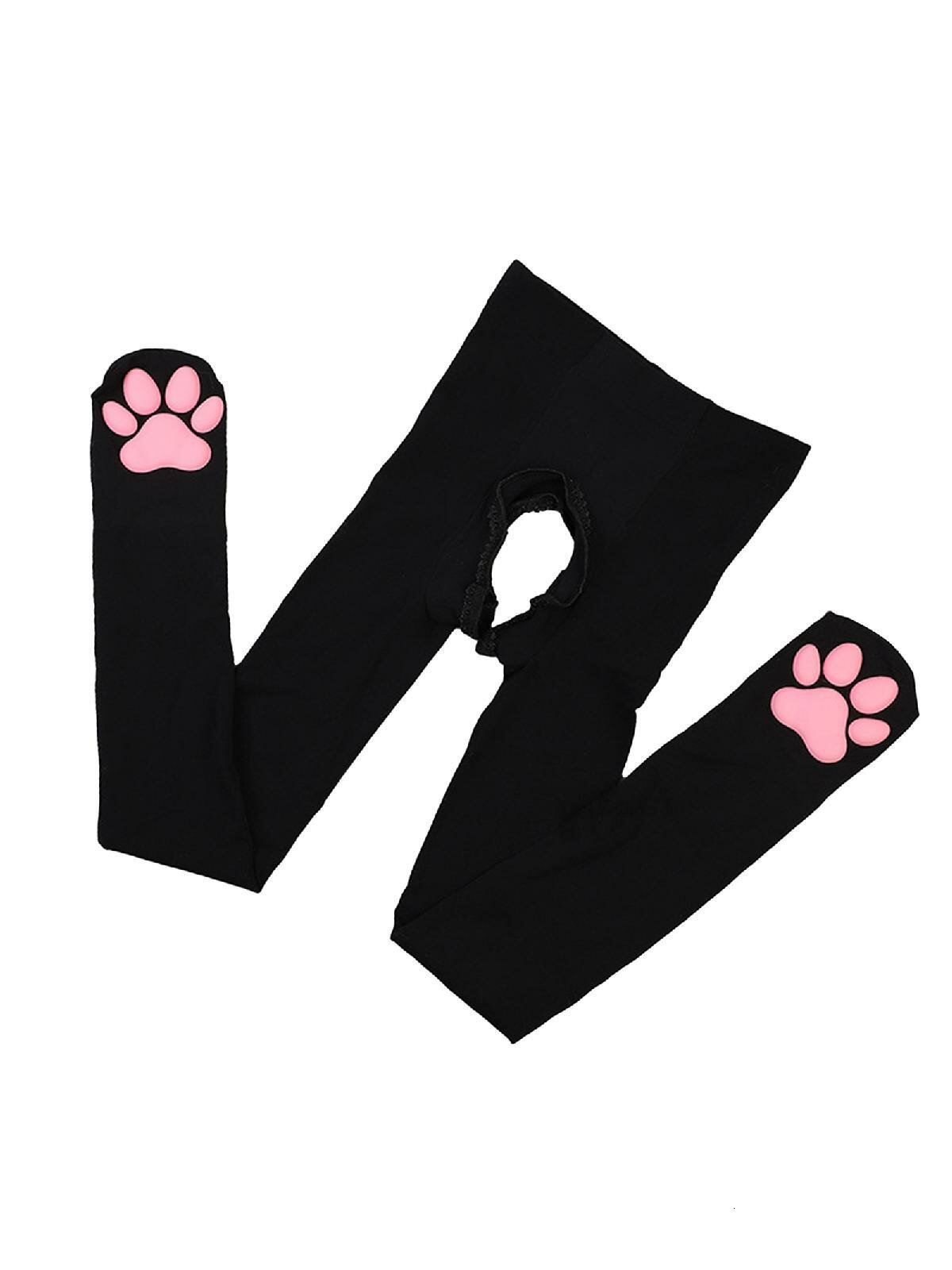 Чулки с кошачьими лапками, Черный