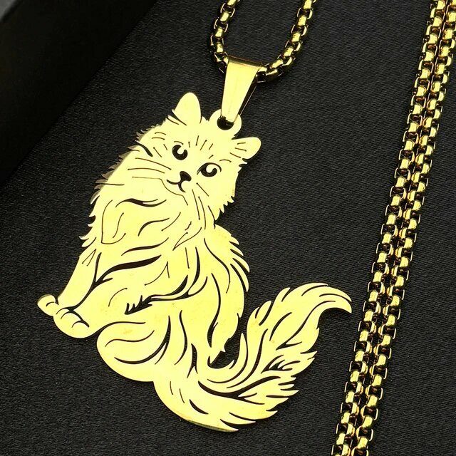 Сексуальная цепочка на ключицу в виде кошки породы рэгдолл, унисекс, нержавеющая сталь, серебро, котенок, украшение «Наша милая семья».