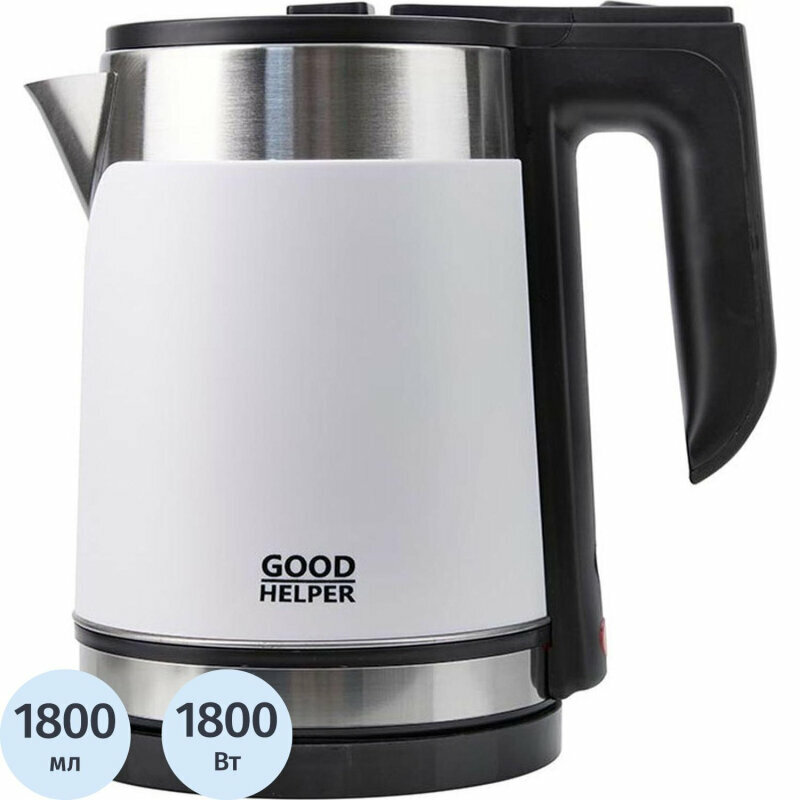 Чайник GOODHELPER KPS-185C, 1,8л, 1800Вт, (белый), 1728370