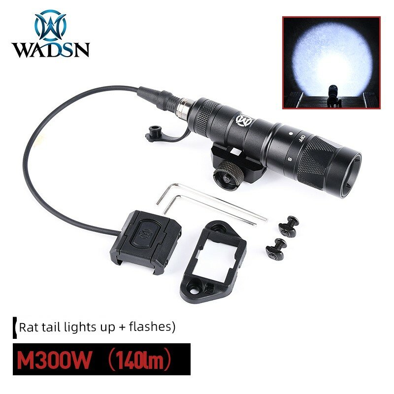 WADSN тактический фонарик M300W черный с гравировкой WADSN светодиодный яркий свет модульная кнопка хвостовой