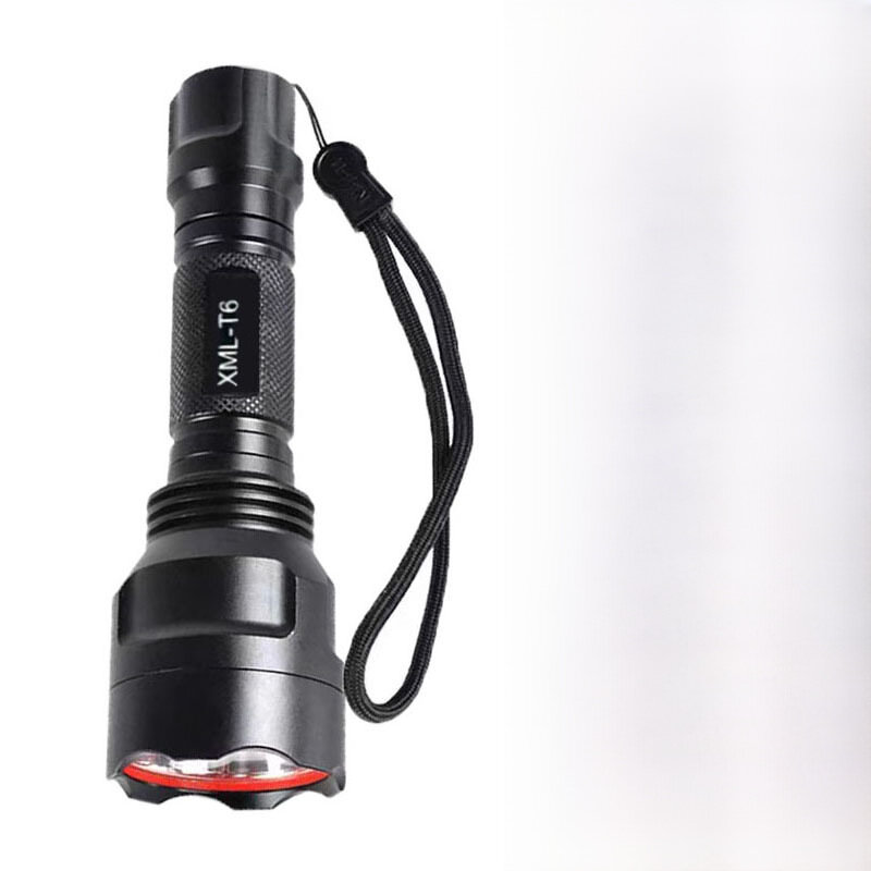 Опт от фабрики: Фонарь C8 с фиксированной фокусировкой, светодиодом T6, корпусом из алюминиевого сплава, для улицы и дома (светодиодные лампы T6 [одиночный фонарь C8 без аккумулятора и зарядного устройства])