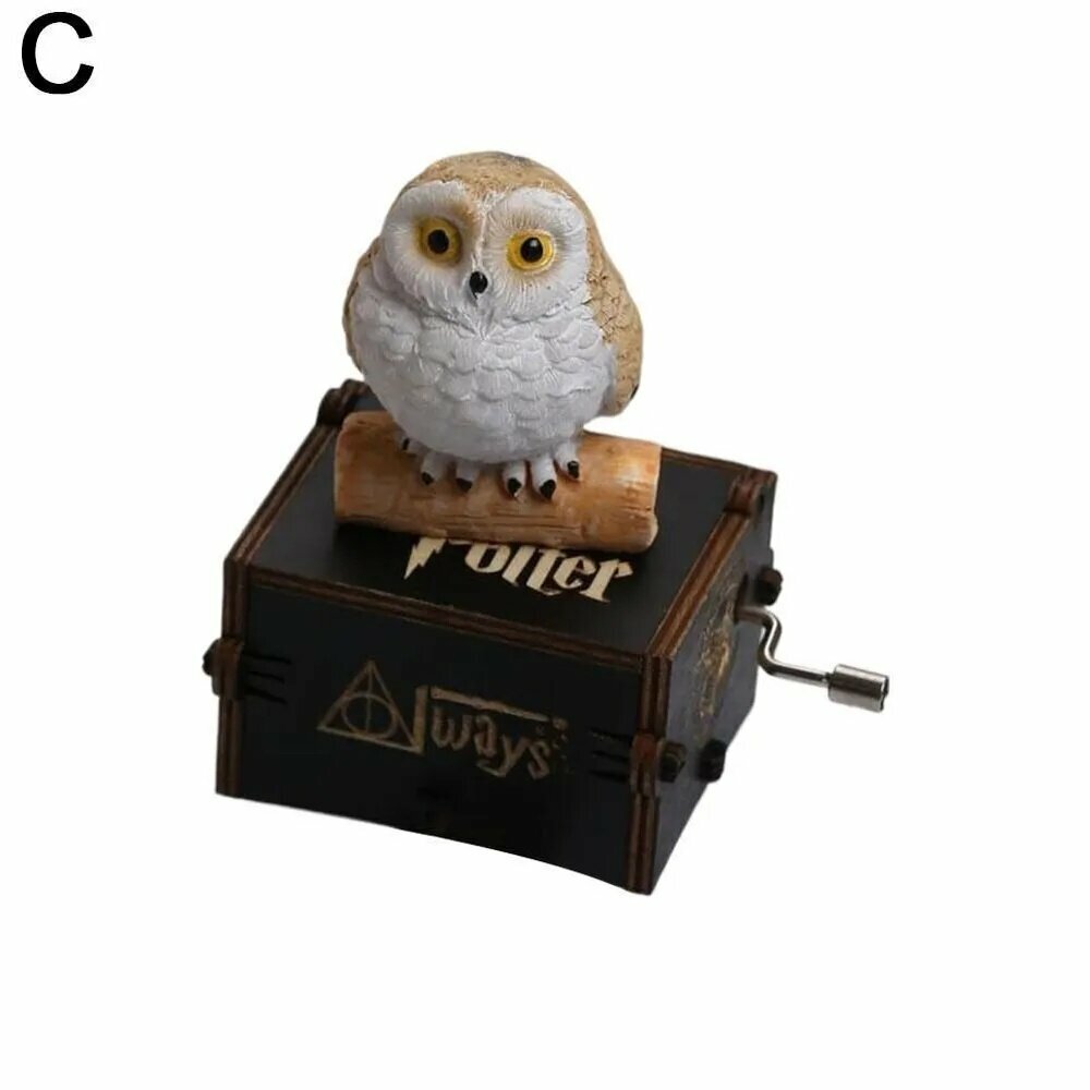 Музыкальная деревянная шкатулка Гарри Поттер с мелодией из фильма. Шарманка, чудесный сундучок, музыкальный бокс Гарри Поттер, цвет черный.