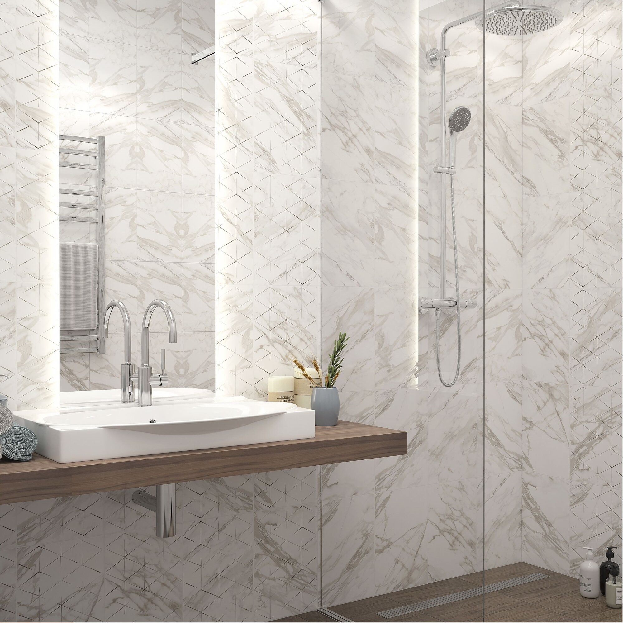 Плитка Керамин Магра белый 27,5Х40 см 1,65 м²