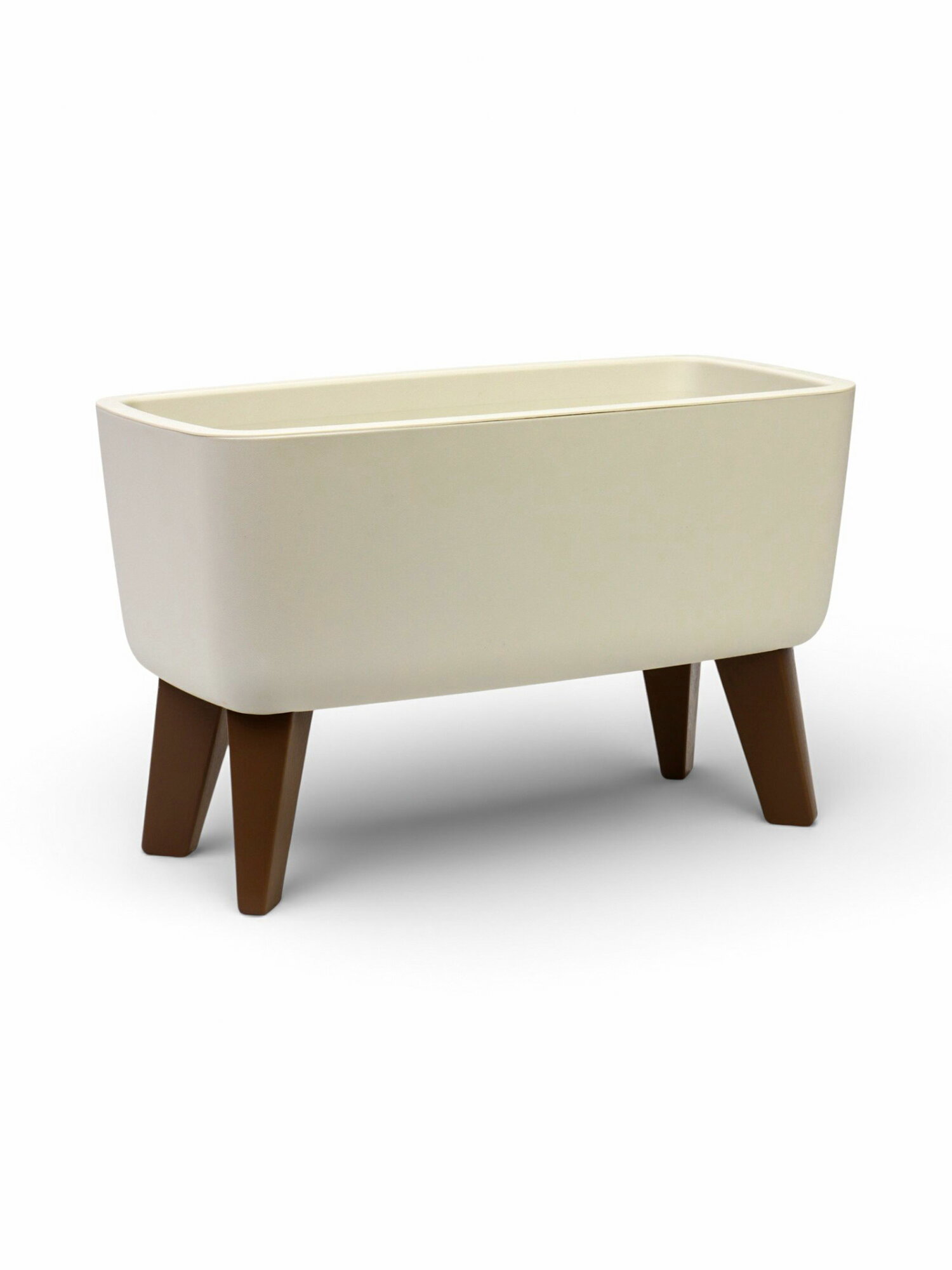 Кашпо для цветов "Флориан", 4.2 л, 39x20x24.5 см, пластиковое, на ножках, белое