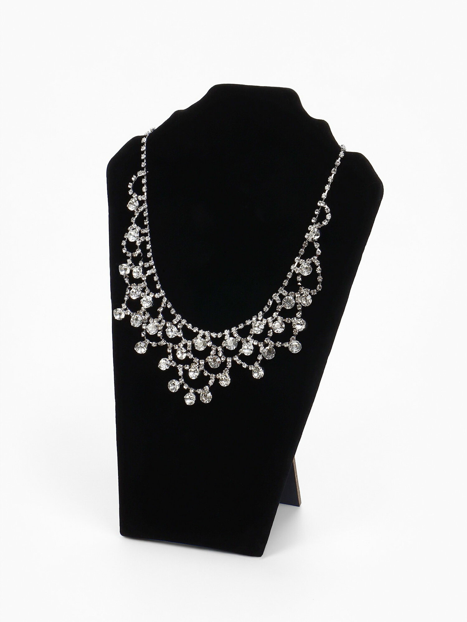 Бюст для украшений 15x6x23 см, h=23 см, чёрный, вид: под цепочки, кулоны