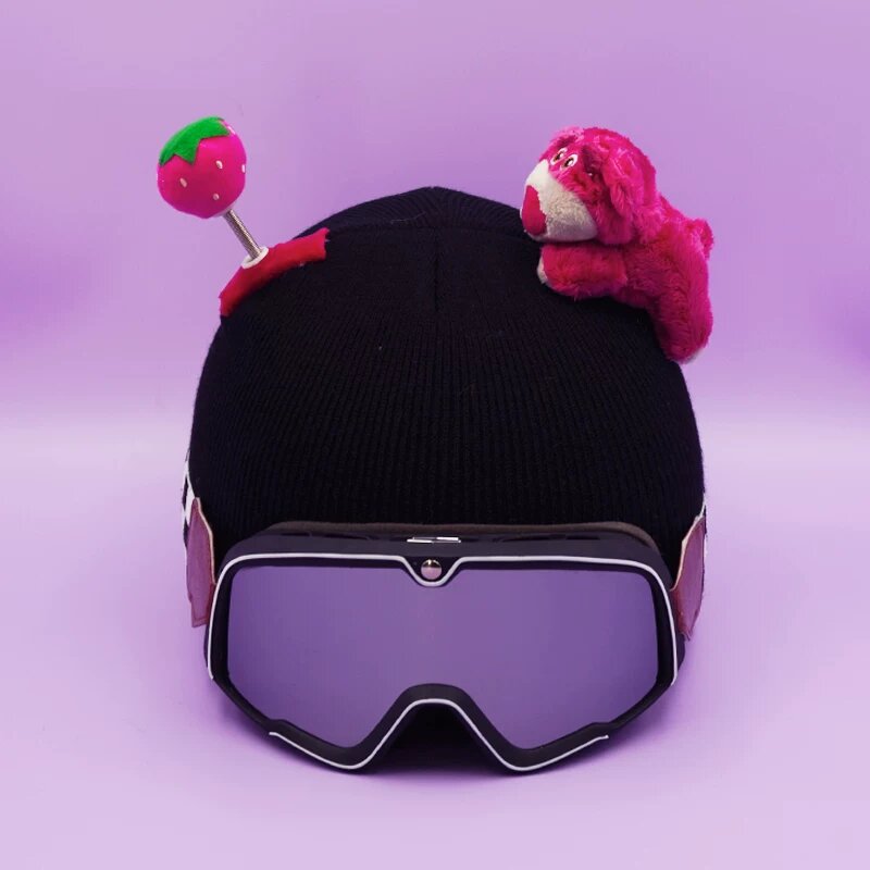 Украшение снежного шлема, комплект шерстяной шапки, милый комплект лыжного шлема с ушками слона, планер с капюшоном,