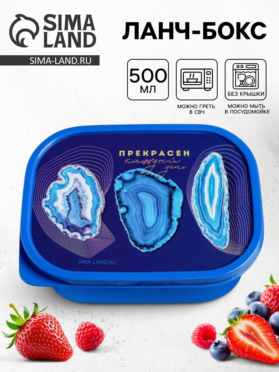 Ланч - бокс прямоугольный "Прекрасен", 500 мл, форма: прямоугольник