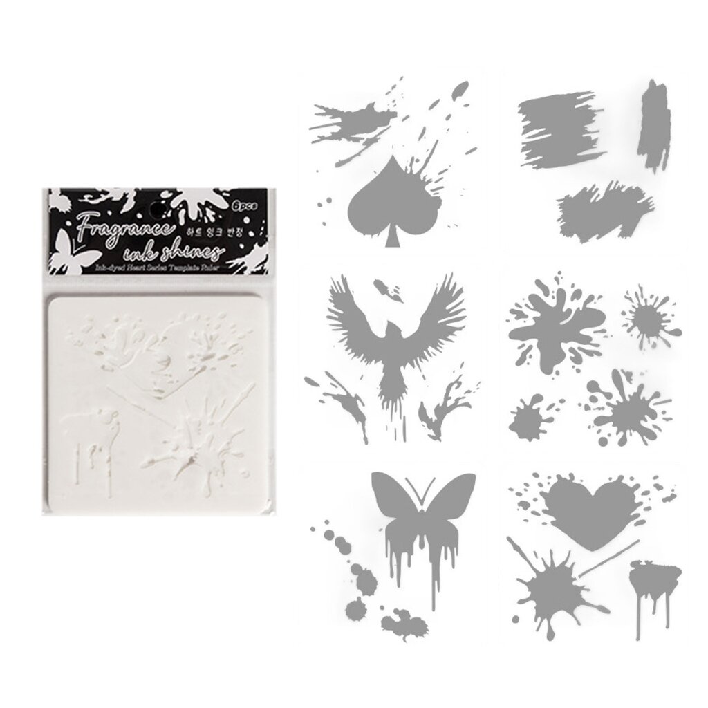 6 Шт Трафареты с Чернильными Точками Для Вырезок Из Журнала, Трафареты Для Рисования Сердца, Шаблоны