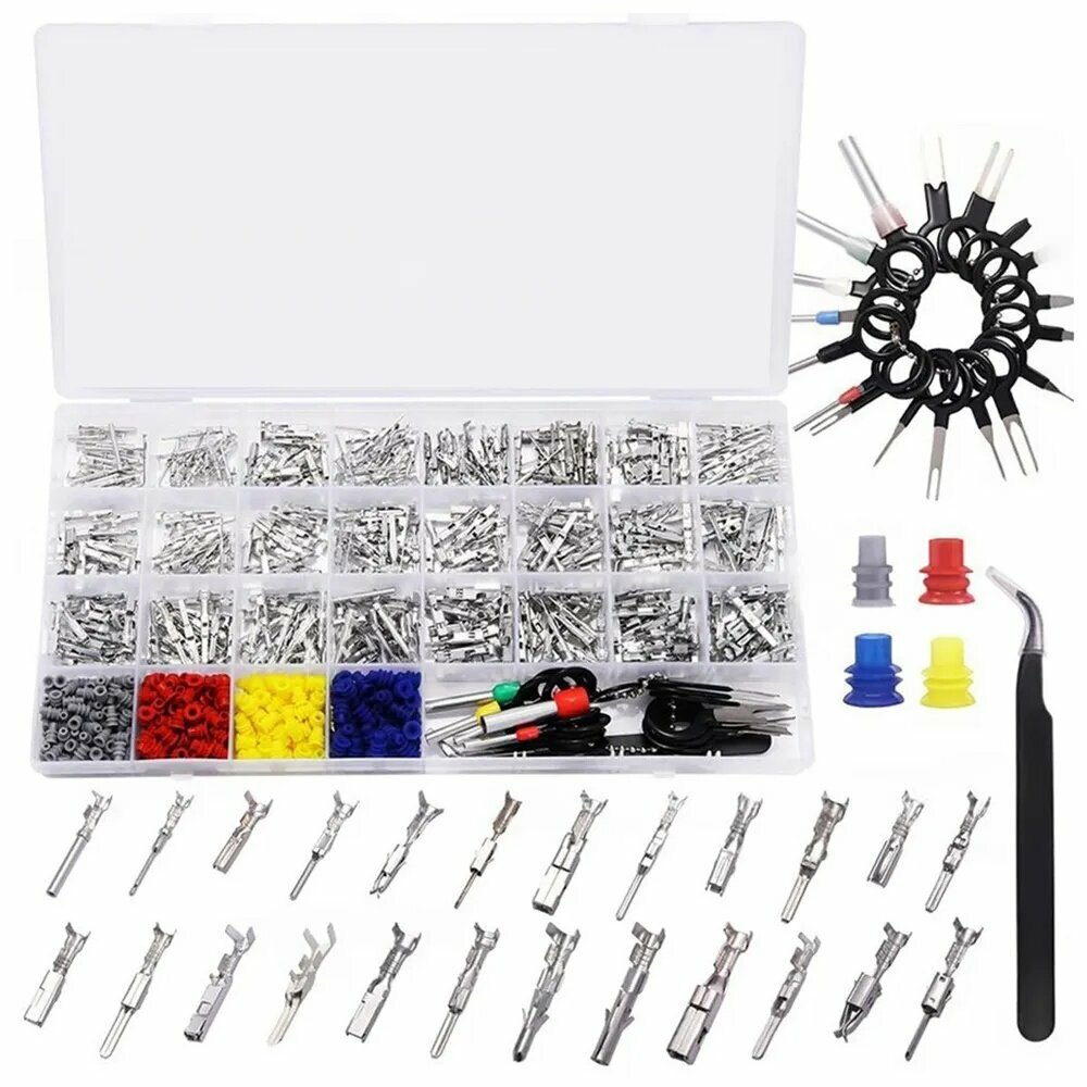 Комплект из 24 штыревых клемм для автомобильных электрических проводов - 459 шт. автомобильных электрических обжимных разъемов 1-3,5 мм-dujie