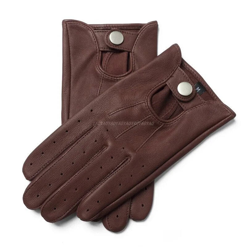Коричневые мужские кожаные перчатки Goatskin, размер L