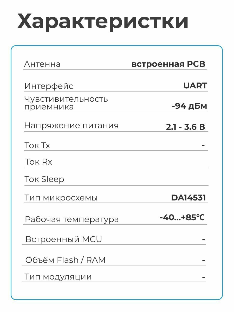 E104-BT52 EBYTE Модуль Bluetooth BLE5.0 2.5 дБм UART, встроенная PCB-антенна — фото 1