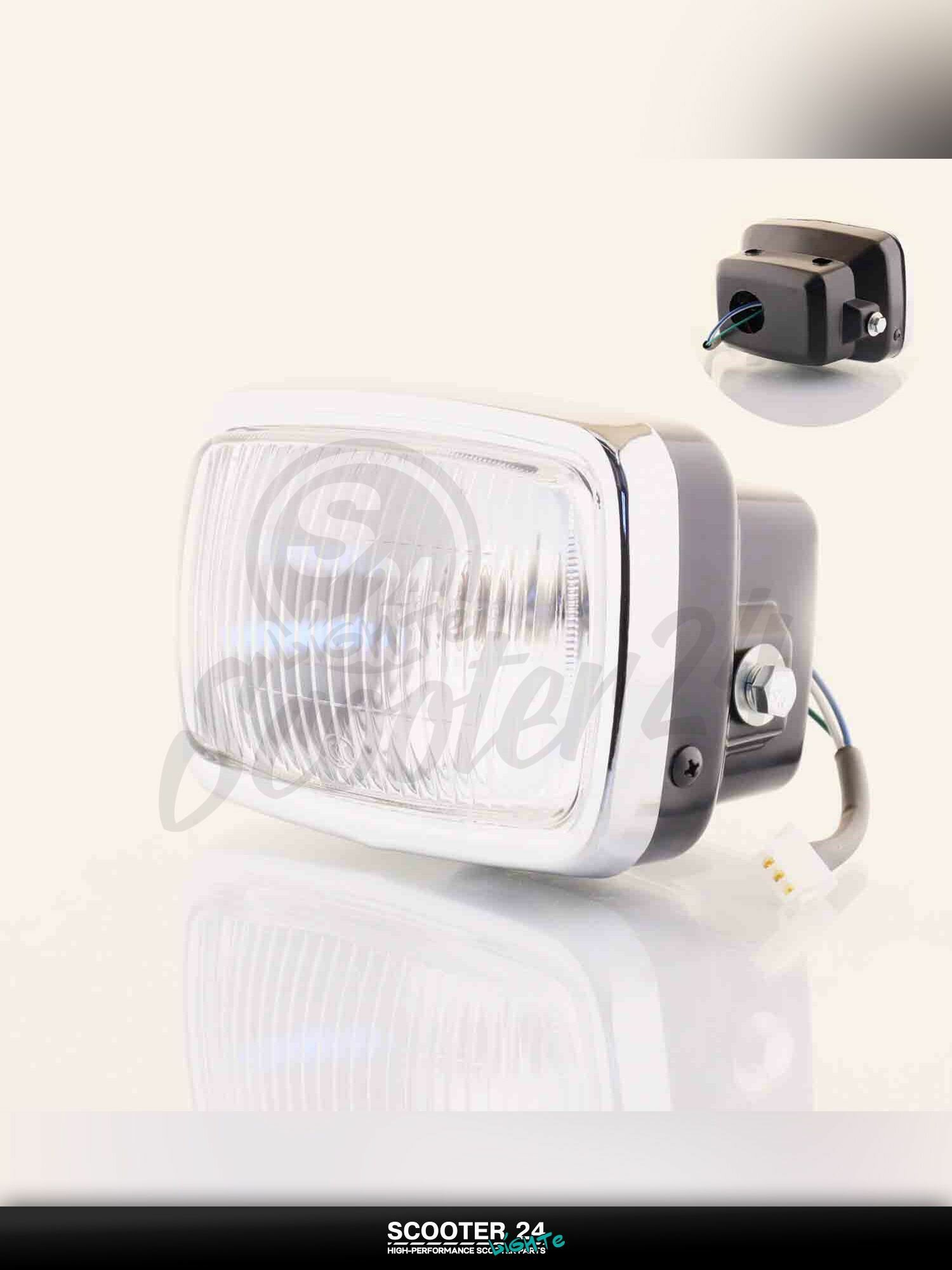 Фара квадратная в сборе на мопед и мотоцикл Delta / Дельта "BEEZMOTO"