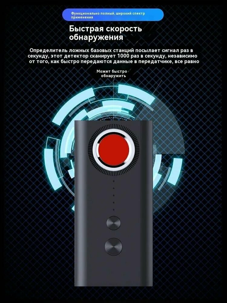 Детектор Скрытых Камер и Жучков Антишпионский Сканер для Отелей, Автомобилей, Проверки на Слежку