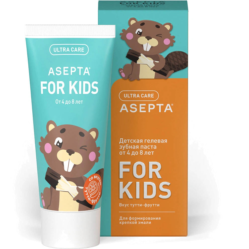 Детская зубная паста Асепта Kids со вкусом тутти-фрутти