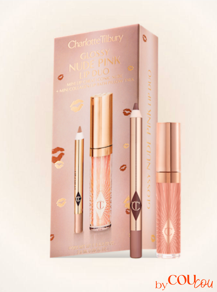 Набор для макияжа губ Charlotte Tilbury Glossy Lip Duo, оттенок Nude Pink (карандаш+блеск)