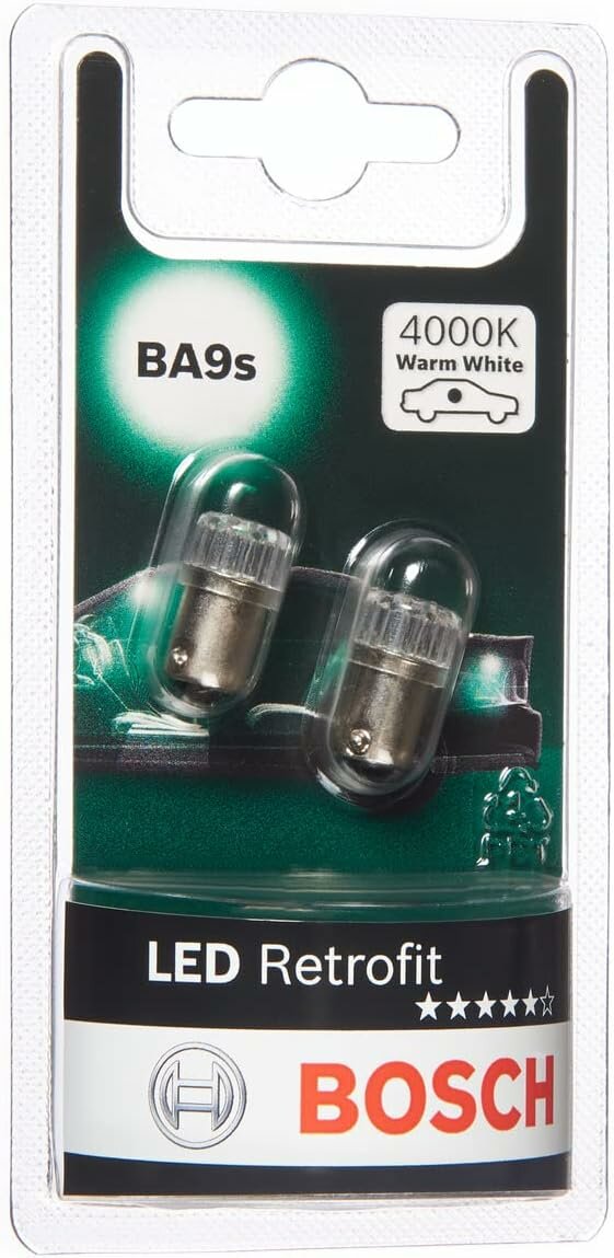 Лампа светодиодная 12V T4W 1W 4000K BOSCH LED RETROFIT WARM 2 шт. блистер 1 987 301 514