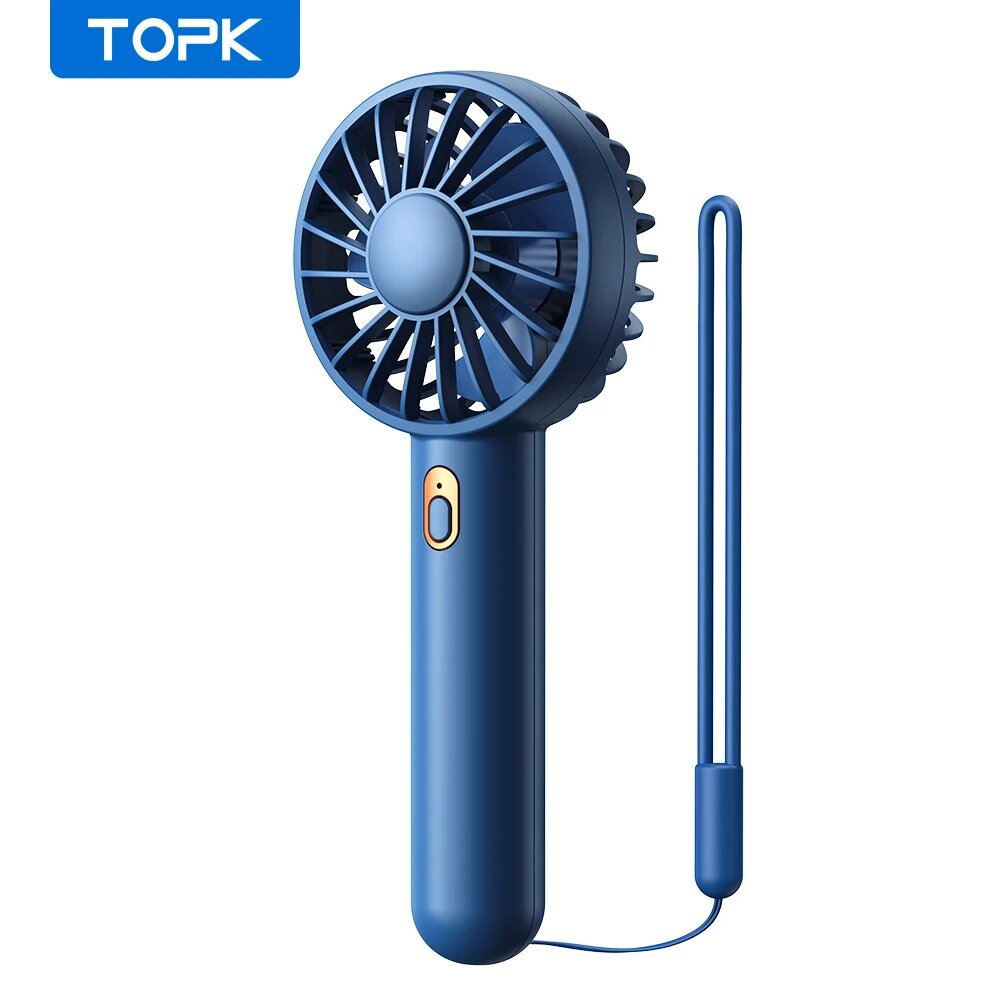 Портативный мини-вентилятор TOPK 1800 мАч с USB-зарядкой [время работы от батареи 3-9 часов] Персональный ручной вентилятор, настольный вентилятор, симпатичный дизайн, напольный вентилятор, подходит для спальни