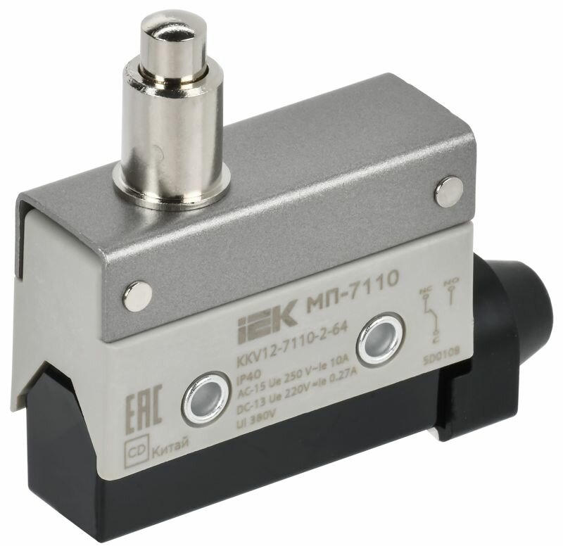 Микропереключатель концевой МП-7110 IP40 удлиненный толкатель IEK KKV12-7110-2-64