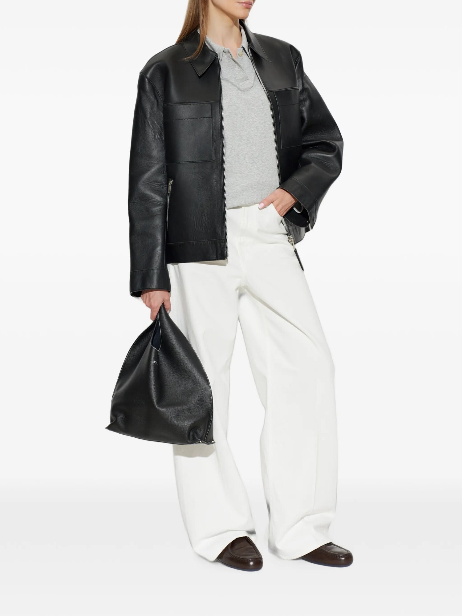 Куртка Samsoe Samsoe Sastevie leather jacket, размер 44 — фото 1