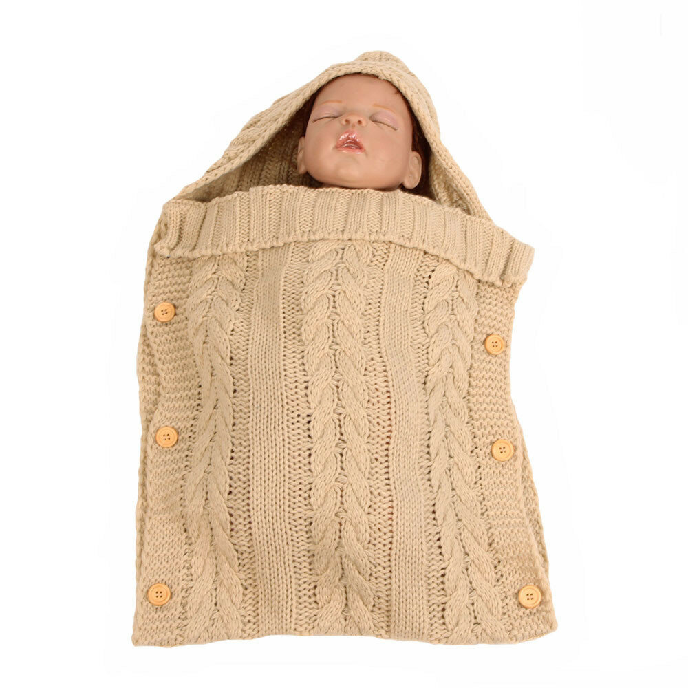 Baby wool sleep sack for toddlers with button closure for home and travel, beige