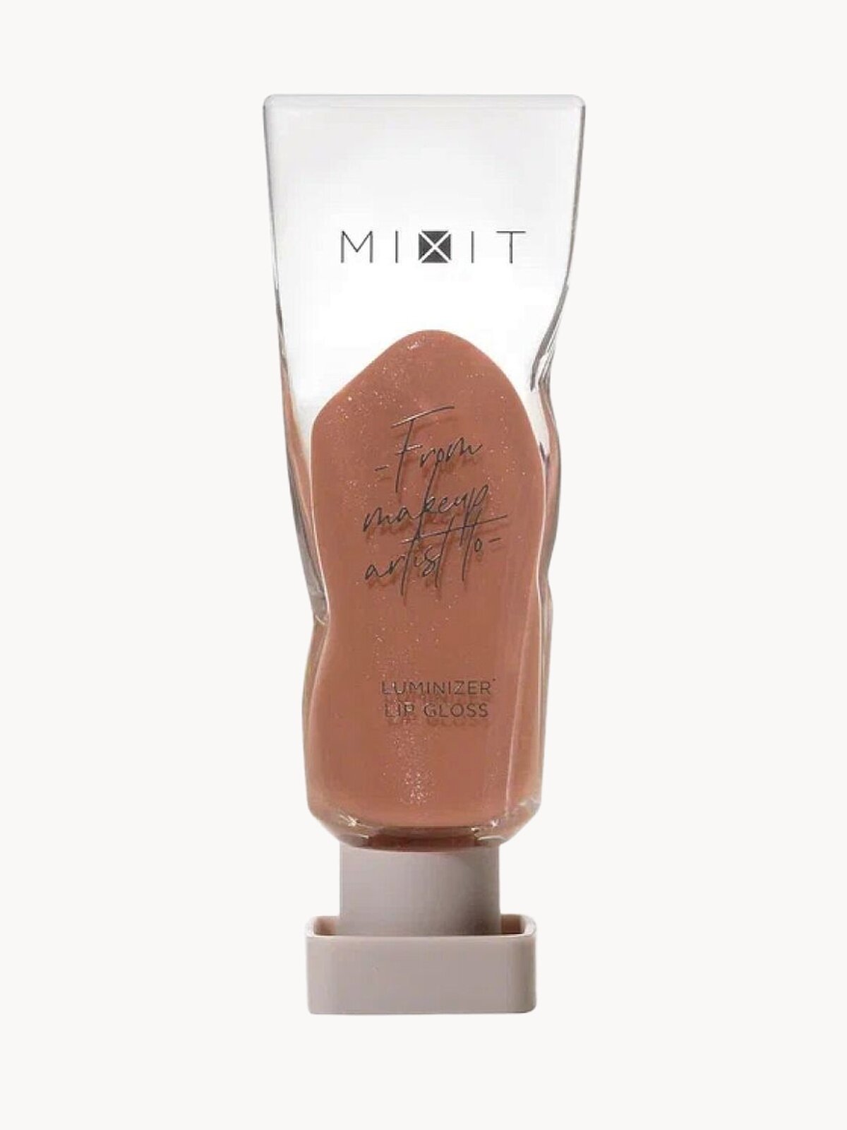 MIXIT Блеск для губ с эффектом "Жидкое стекло" тон 07 светло-коричневый. Профессиональная косметика для макияжа MAKE UP