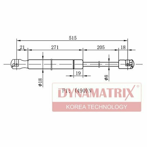 Амортизатор багажника Dynamatrix-Korea DGS1517RK для Kia Carens II