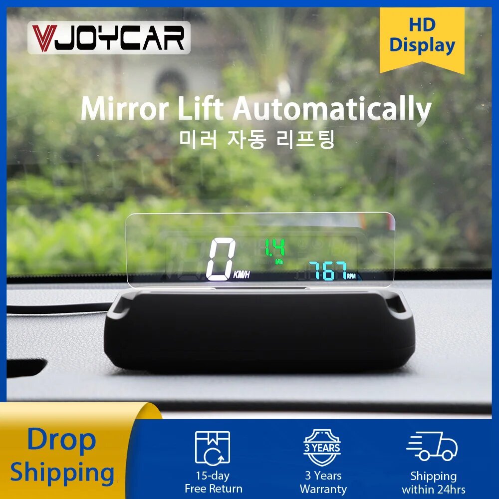 Зеркало Vjoycar MX20, HUD, OBD2, измеритель скорости, большой и четкий шрифт, обороты в минуту, проектор скорости, часы, потребление масла, автоматическое зеркало вкл. И выкл.
