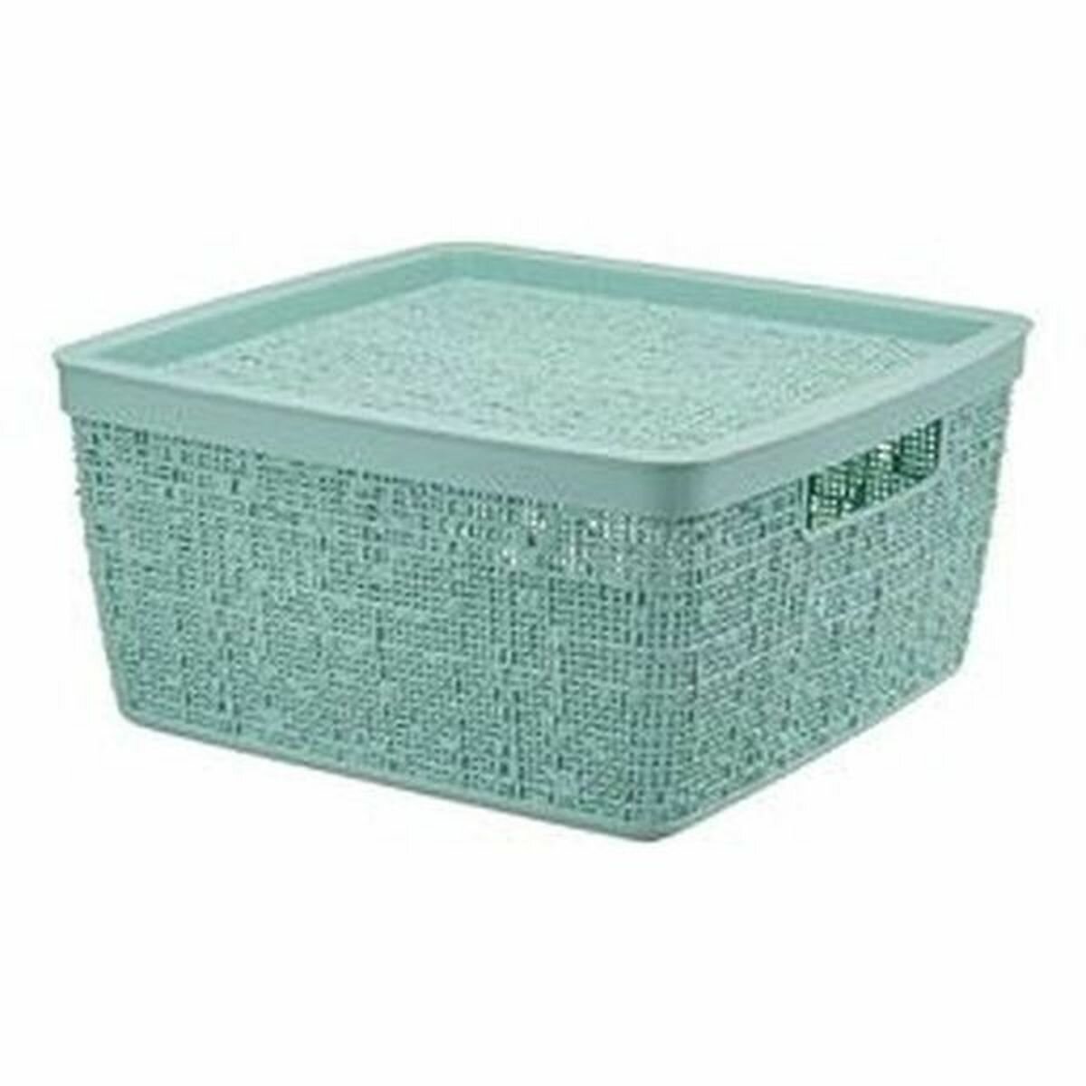 Коробка бязь с крышкой 28х28х14cм 8л Морская волна IDEA (М-Пластика) М2326