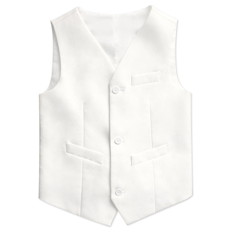 Костюмный жилет "Веер", для выступлений, с цветочным принтом, белый, детский